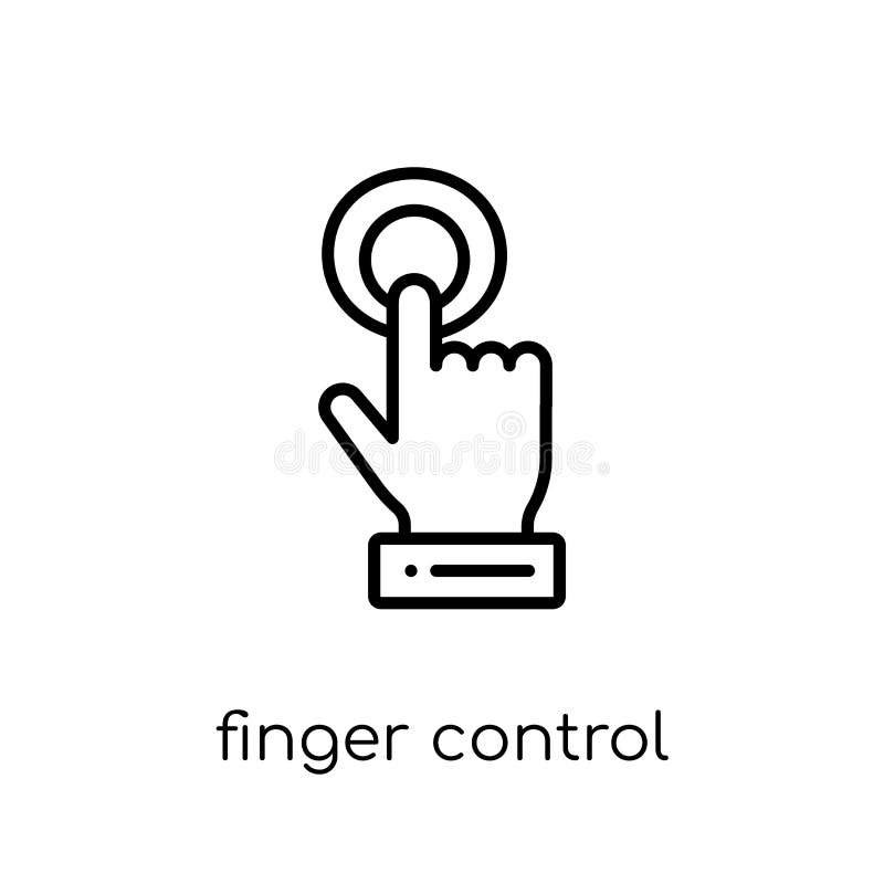 Finger Control Icon. Trendy Modern Flat Linear Vector Finger Con Stock ...