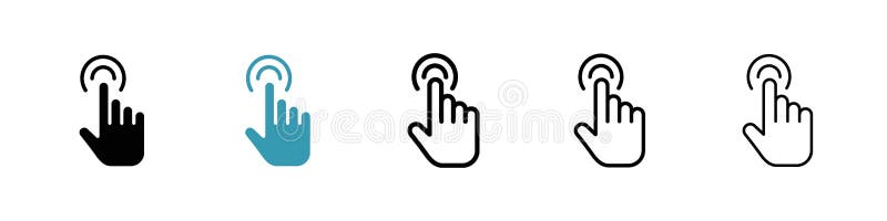 Finger Control Icon Vector Set on White Background Stock Illustration ...