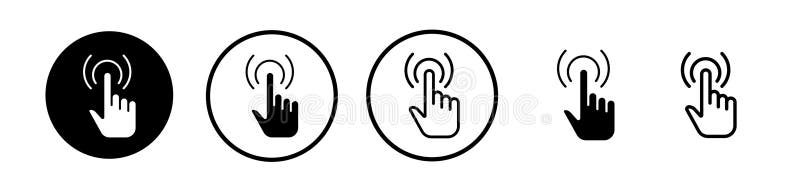 Finger Control Line Icon Isolated on White Background Stock ...