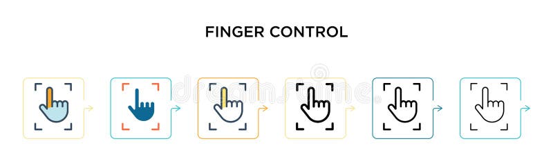 Finger Control Vector Icon in 6 Different Modern Styles. Black, Two ...