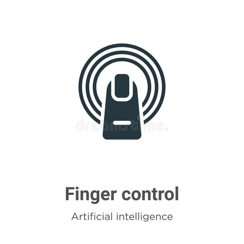 Finger Control Vector Icon on White Background. Flat Vector Finger ...