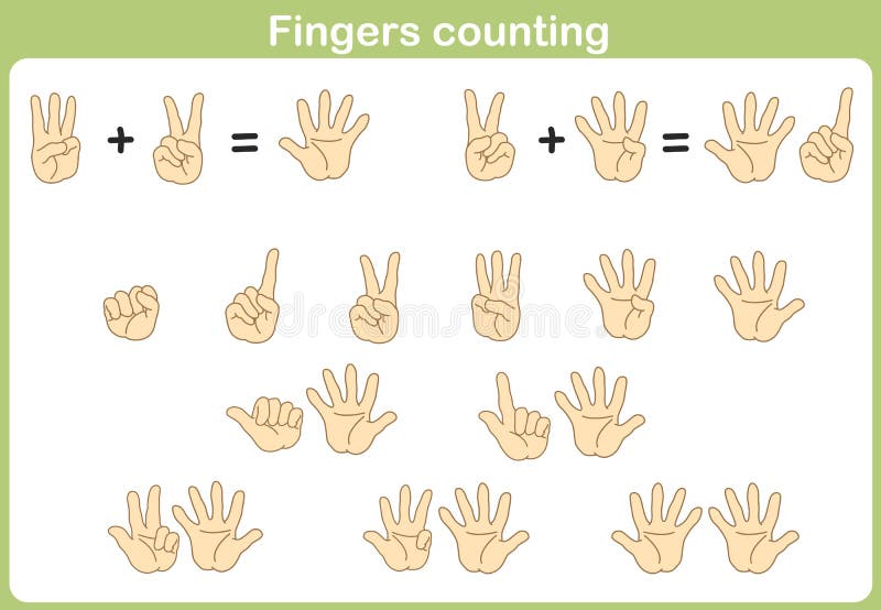 Finger Counting for Adding and Subtracting Stock Vector - Illustration ...