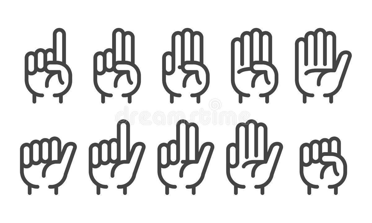 Finger Line Counting Stock Illustrations – 758 Finger Line Counting ...