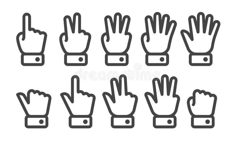 Counting Finger Zero Stock Illustrations – 196 Counting Finger Zero ...