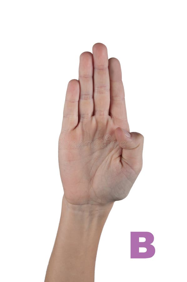 Finger, Der Das Alphabet Buchstabiert Der Buchstabe B Stockfoto - Bild ...