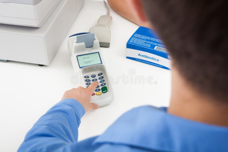 Finger Entering the Pin Code in Card Reader Machine Stock Image - Image ...