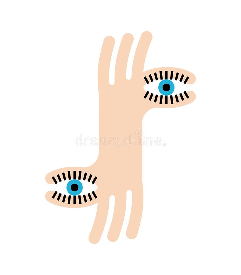 Finger Eye. Binoculars Hand Gesture Stock Vector - Illustration of ...