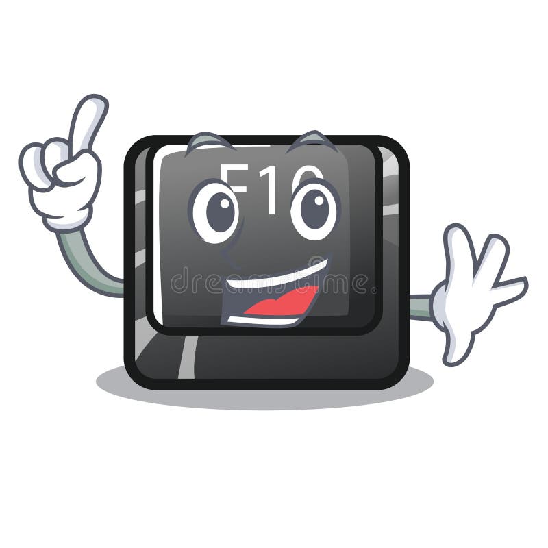 Finger F10 Button Installed on Cartoon Computer Stock Vector ...