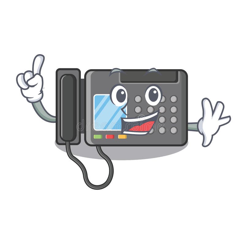 Happy Fax Machine Cartoon