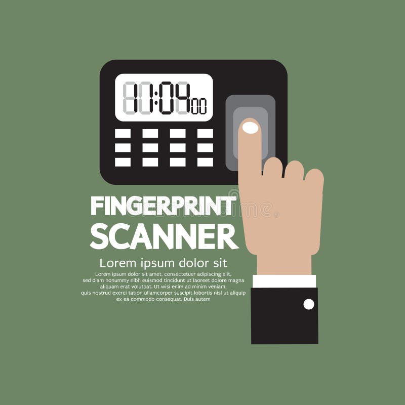 Finger on Fingerprint Scanner Device Stock Vector - Illustration of ...