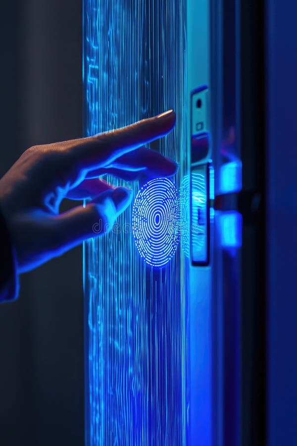 Finger Fingerprint Scanner. Selective Focus Stock Image - Image of ...