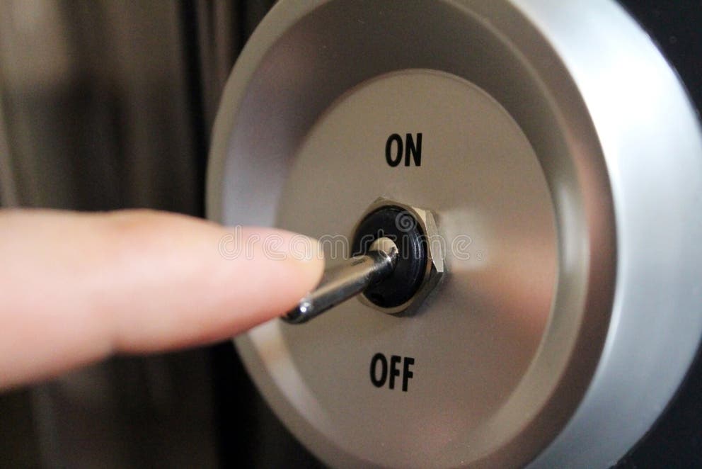 Finger Flipping Off a Toggle Switch Stock Image - Image of turning ...