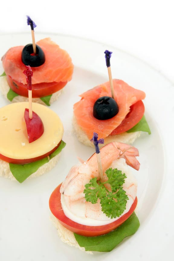 Finger food or canape stock image. Image of tomato, fish - 4991485