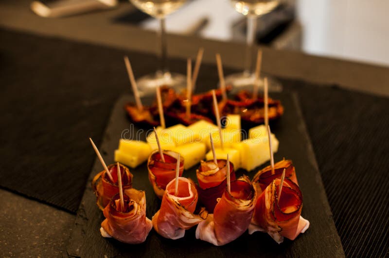 Finger Food for Evening Aperitif Stock Image - Image of evening, drink ...