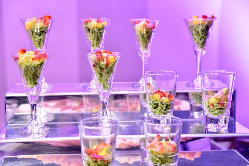 Finger Food Small Jars with Food, Individual Stock Photo - Image of ...