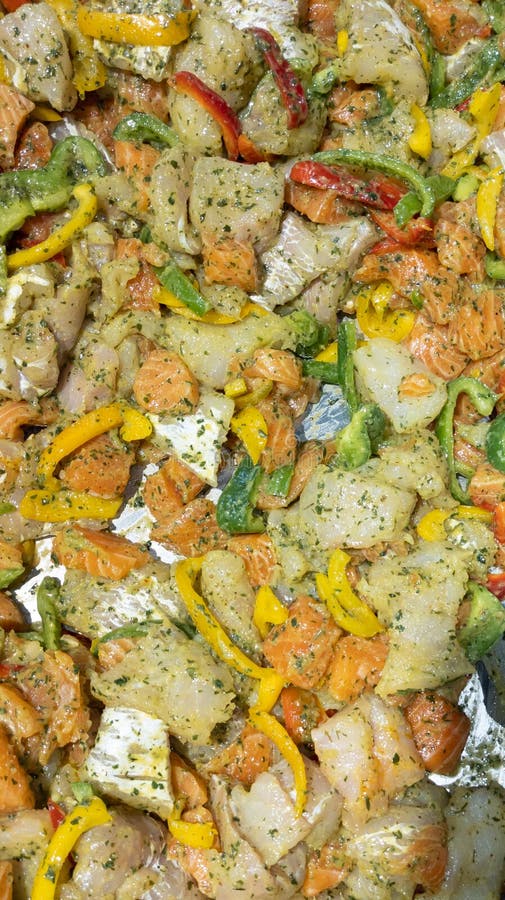 Finger Food Snacks Dish of Cod White Hake and Salmon Cooked for Parties ...