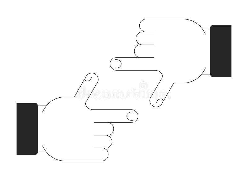 Finger Framing Flat Monochrome Isolated Vector Object Stock Vector ...