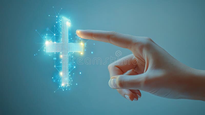 Digital Christian Cross with Finger Touch Technology, Faith, and ...