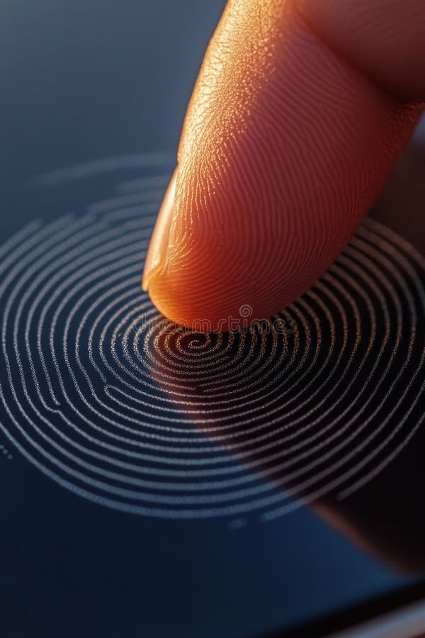 A Finger is Gently Pressed Against a Fingerprint Scanner, Showcasing ...