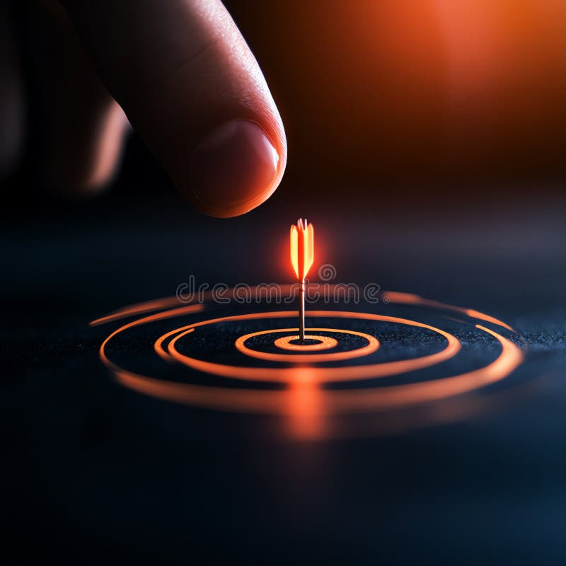 Finger Gently Touches Glowing Pointer, Creating Concentric Ripples in ...