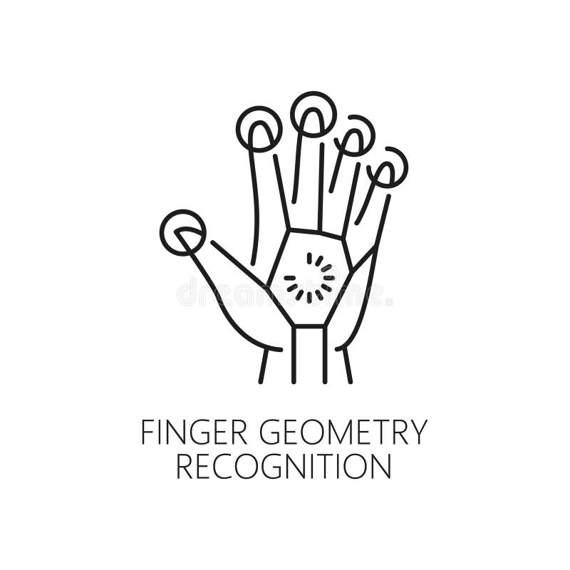 Finger Geometry Recognition Outline Vector Icon Stock Vector ...