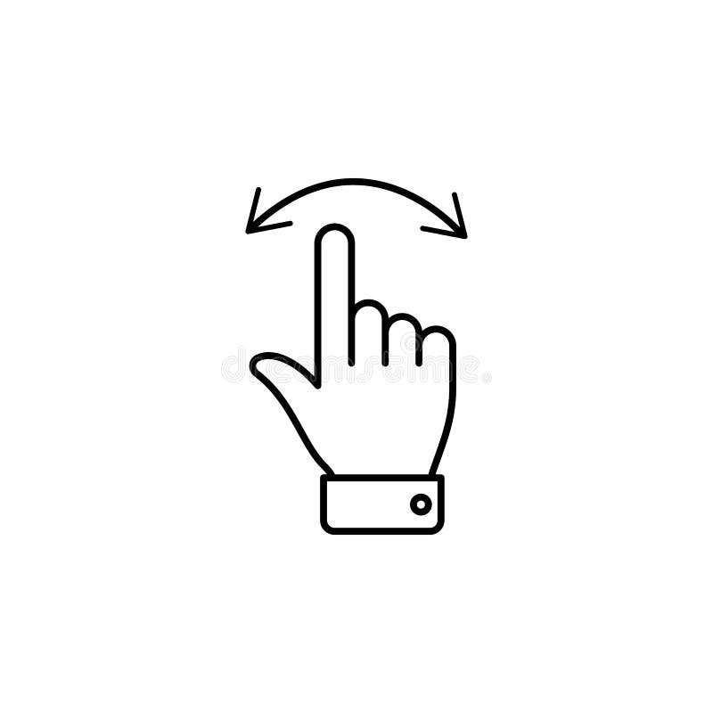 Finger Gesture Hand Two Swipe Move Outline Icon Element Of Simple Icon For Websites