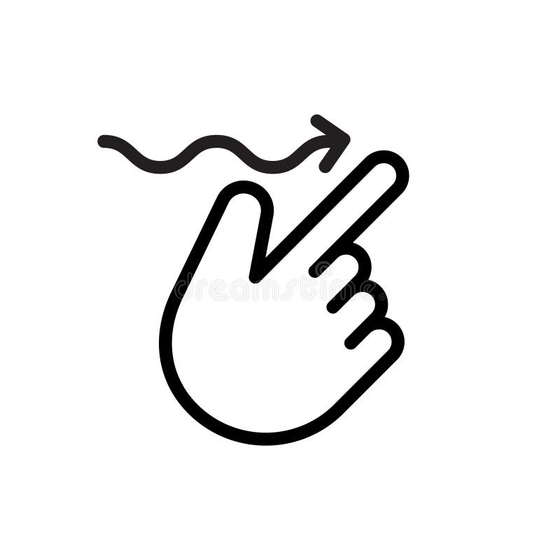 Finger gesture swipe right stock vector. Illustration of black - 249305159