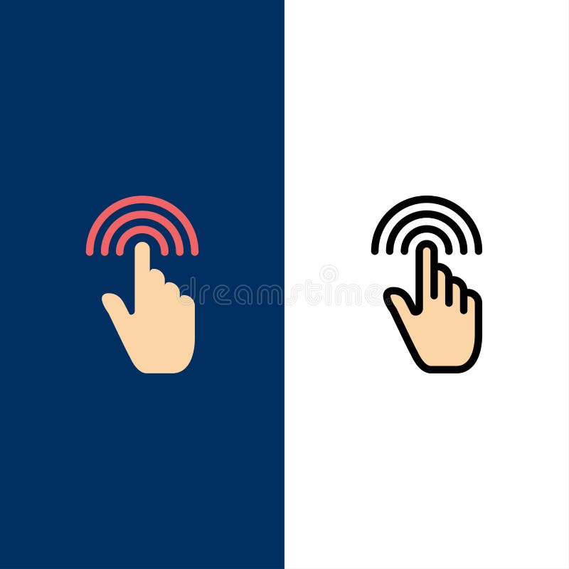 Finger, Gestures, Hand, Interface, Tap Icons. Flat and Line Filled Icon ...