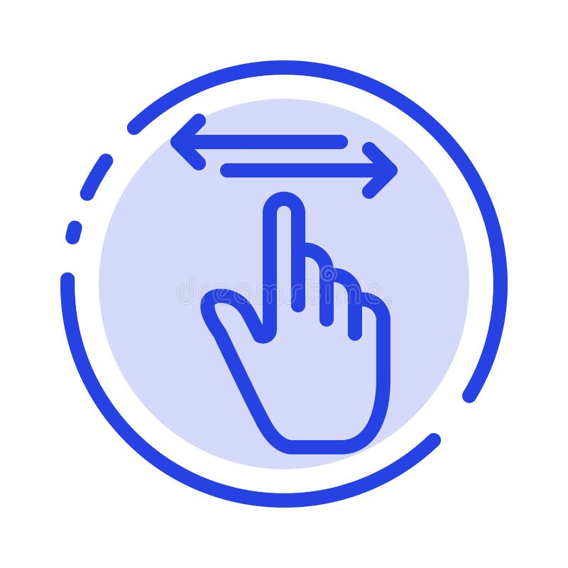 Finger, Gestures, Hand, Left, Right Blue Dotted Line Line Icon Stock ...