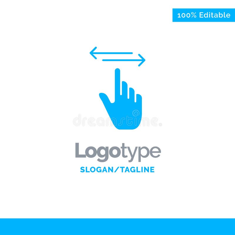 Finger, Gestures, Hand, Left, Right Blue Solid Logo Template. Place for ...