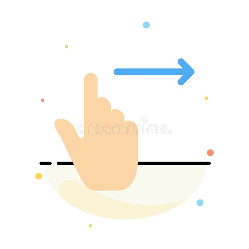Finger, Gestures, Right, Slide, Swipe Abstract Flat Color Icon Template ...