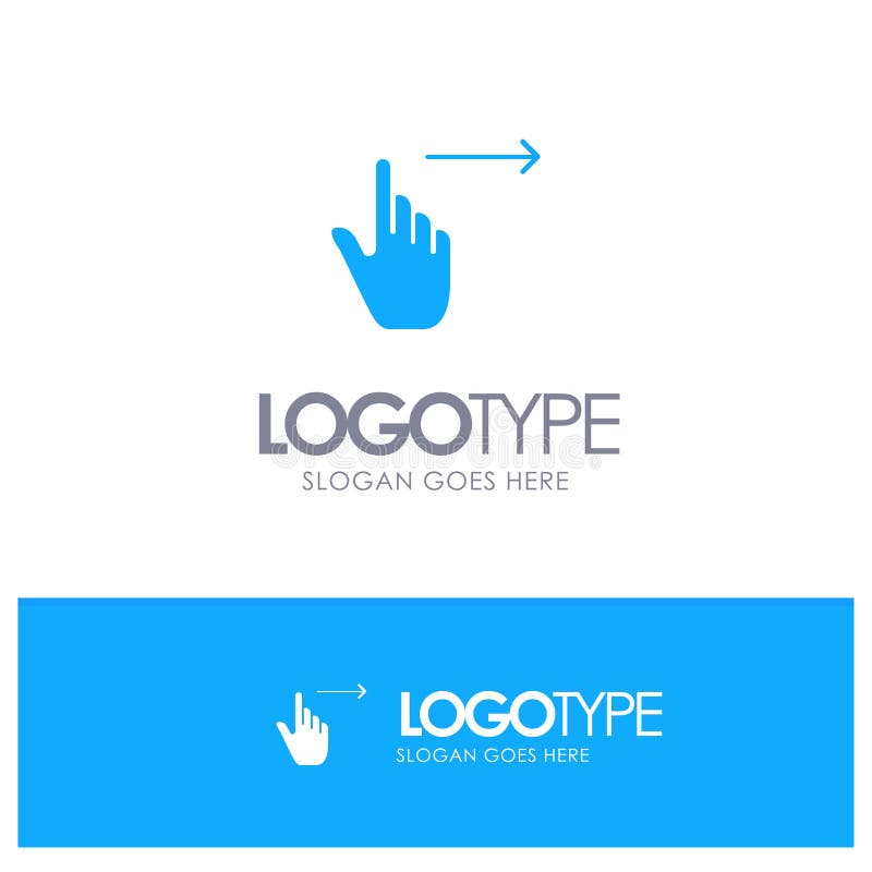 Finger, Gestures, Right, Slide, Swipe Blue Solid Logo with Place for ... Finger, Gestures, Right, Slide, Swipe Blue Solid Logo with Place for ...