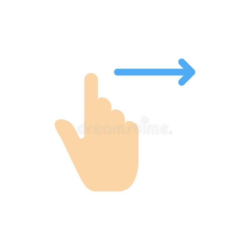 Finger, Gestures, Right, Slide, Swipe Flat Color Icon. Vector Icon ...
