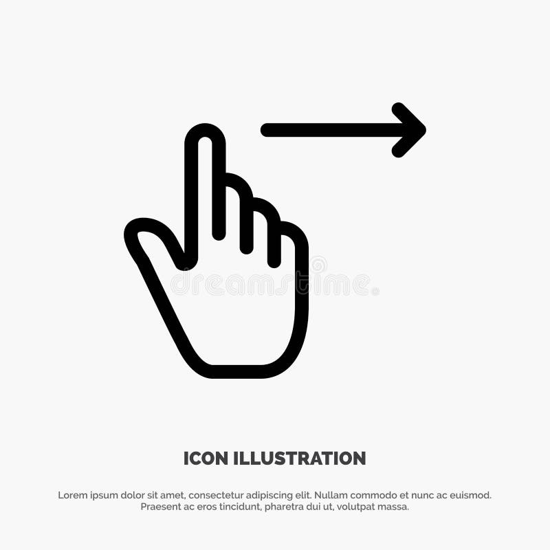 Finger, Gestures, Right, Slide, Swipe Line Icon Vector Stock Vector ...