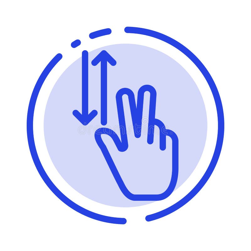 Finger, Gestures, Two, Up, Down Blue Dotted Line Line Icon Stock Vector ...
