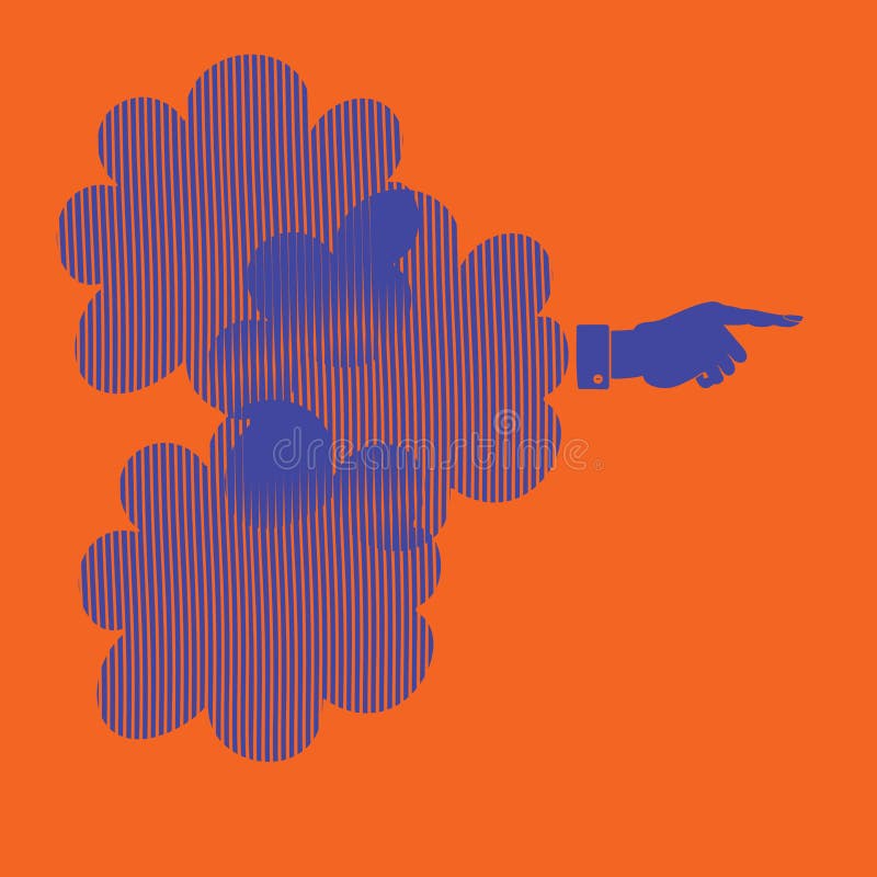 Finger of God Pointing from the Clouds. Direction Sign Stock ...