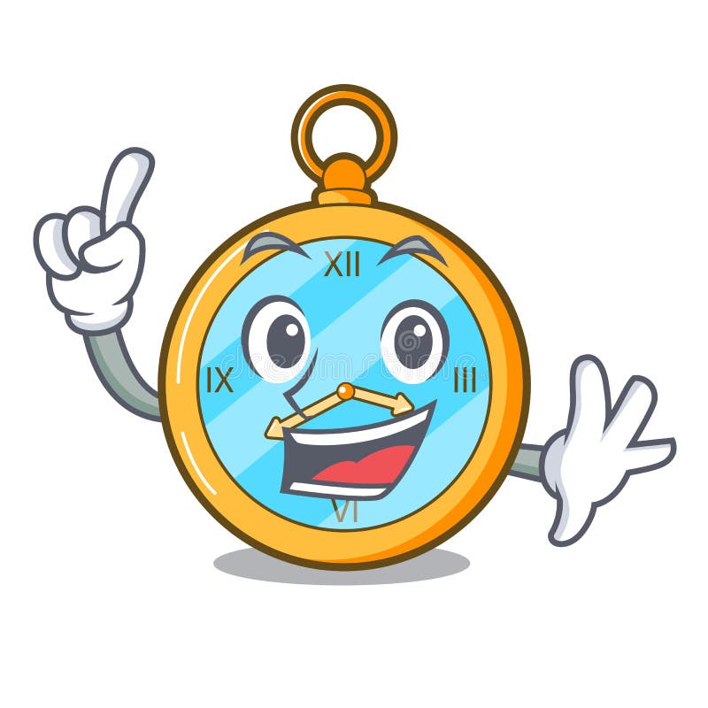 Finger Gold Vintage Clock with Picture Cartoon Stock Vector ...