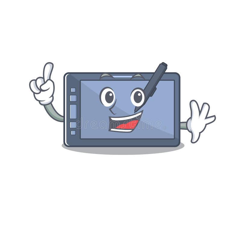 Finger Graphic Tablet on the Mascot Table Stock Vector - Illustration ...