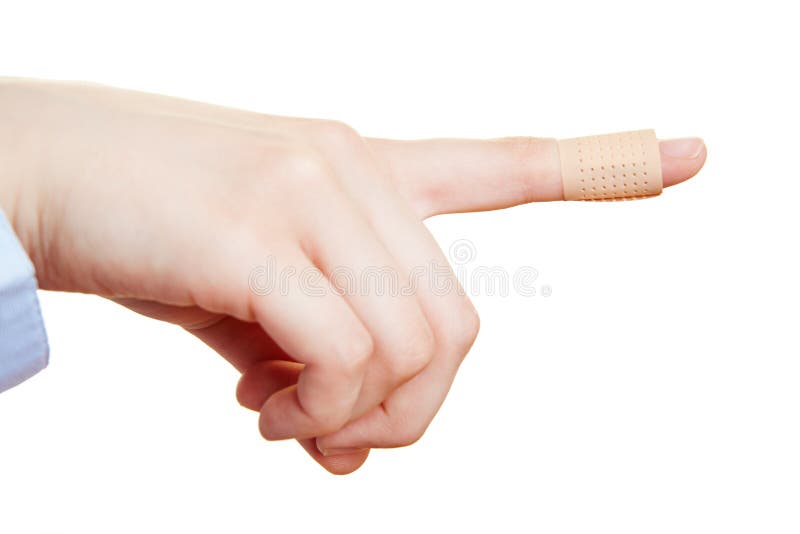Finger of a Hand with Band-aid Stock Image - Image of dressing, woman ...