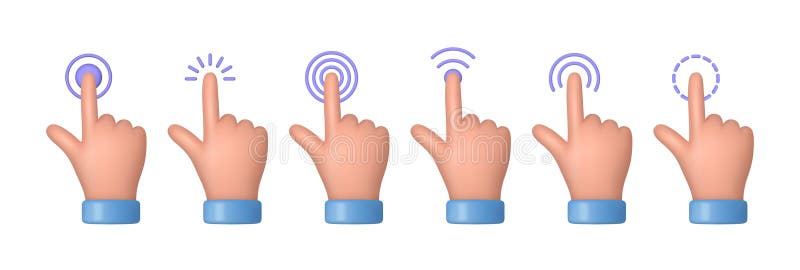 Finger Hand Cursors for Screen of Smartphones Stock Illustration ...