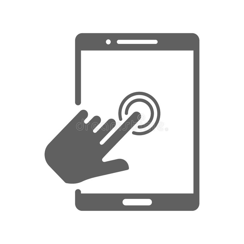 Finger, Hand, Screen, Touch Icon. Gray Vector Graphics Stock Vector ...