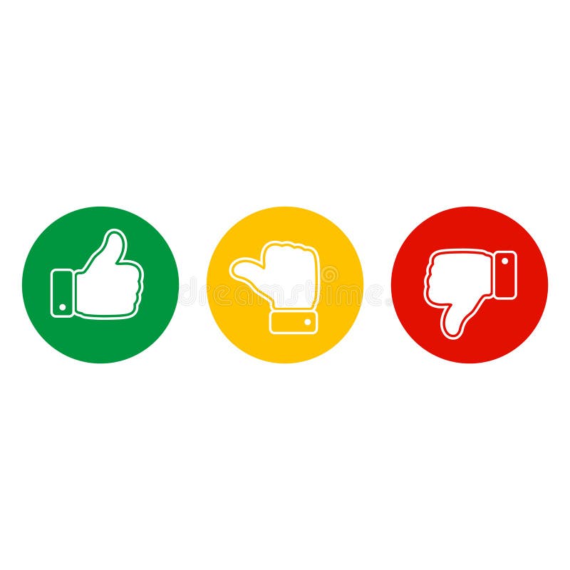 Hand with the Thumb in Green, Yellow and Red Buttons. Vector Stock ... Hand with the Thumb in Green, Yellow and Red Buttons. Vector Stock ...