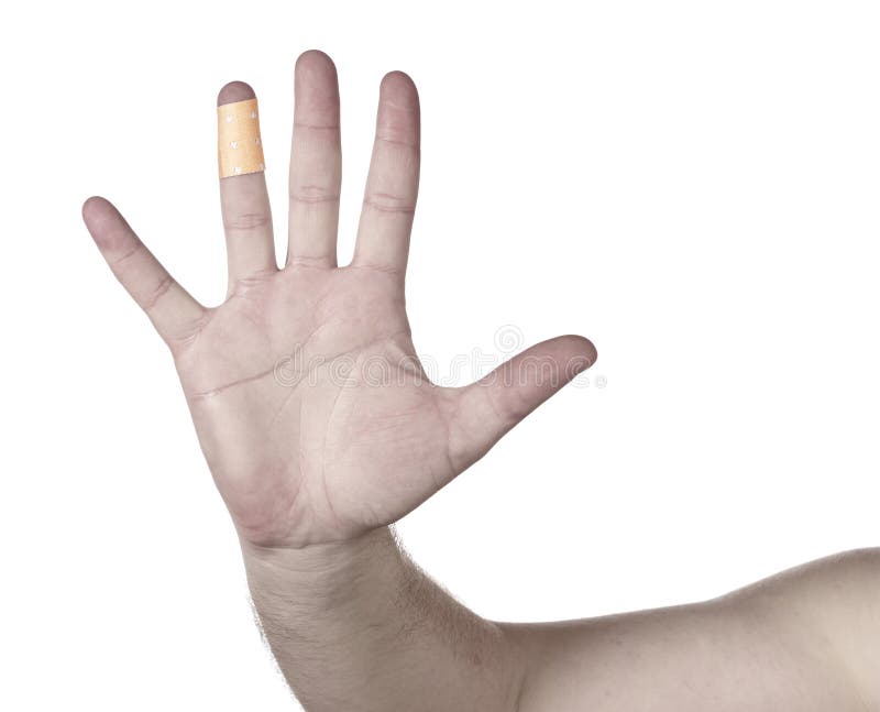 Finger with Healing Plaster. Stock Image - Image of medicine, texture ...