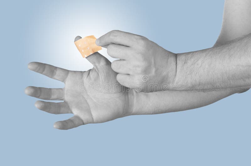 Finger with Healing Plaster. Stock Image - Image of finger, medical ...