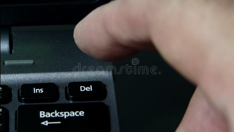 A Finger Hitting Computer Keyboard Arrow Signs on PC Keyboard Stock ...