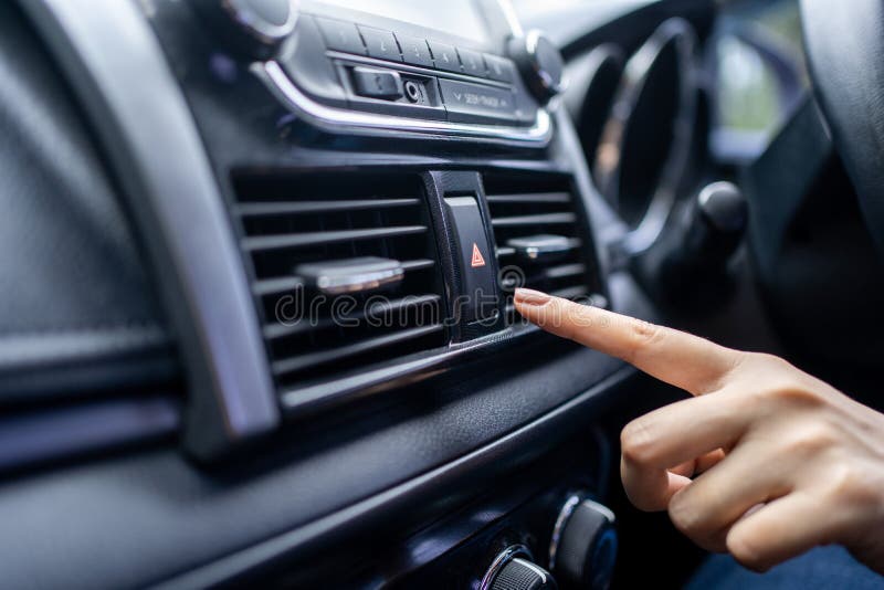 Finger Hitting Emergency Button in the Car Stock Image - Image of ...