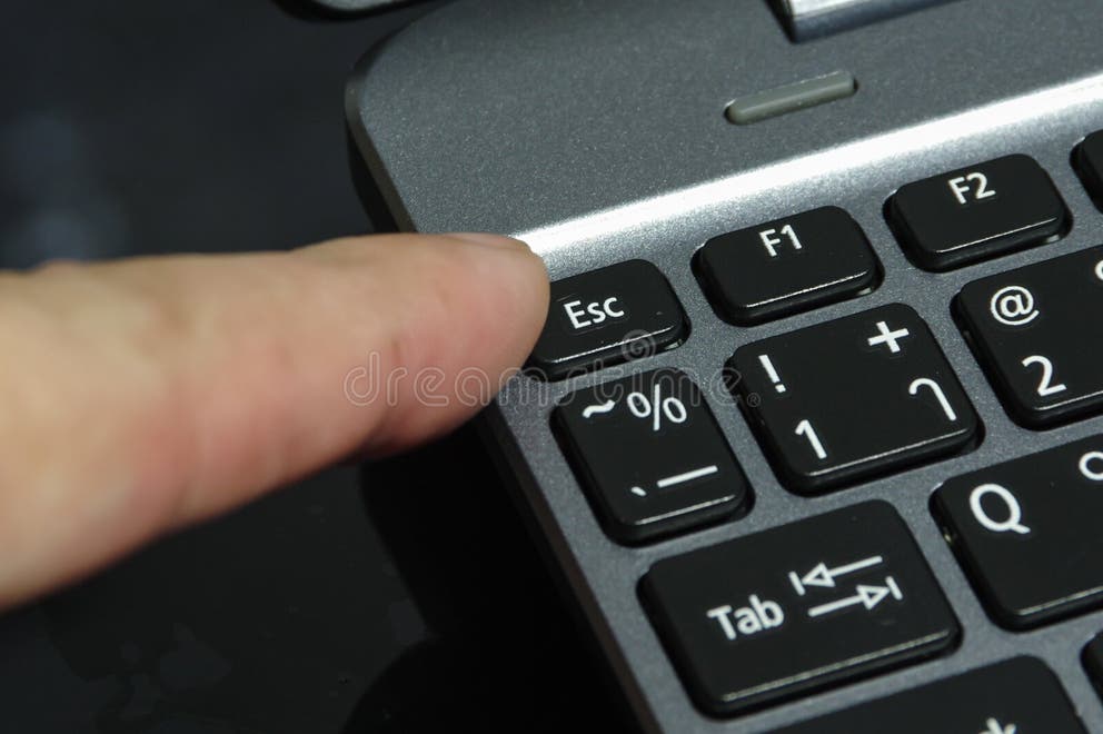 Finger is Hitting Escape Button of Computer Keyboard Stock Image ...