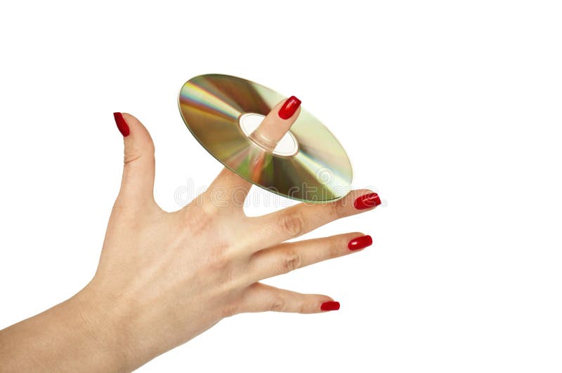 Holding CD on finger stock image. Image of beauty, disk - 2086297