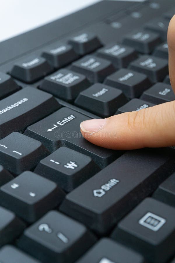 Finger Holding Computer Keyboard Stock Image - Image of clasped ...