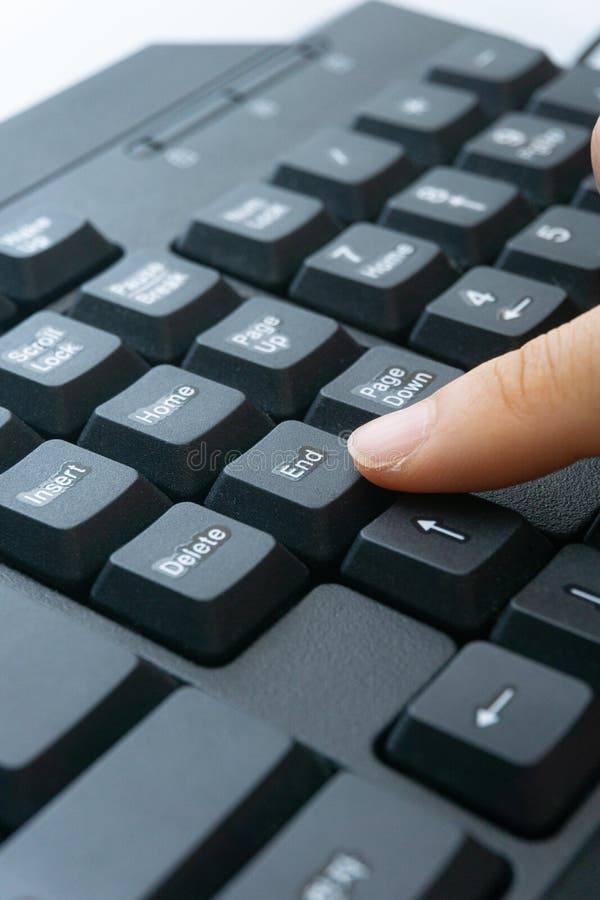Finger Holding Computer Keyboard Stock Photo - Image of holding, work ...